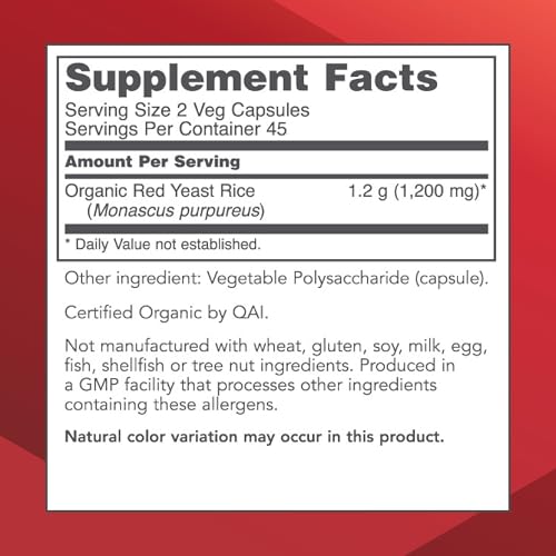 600 mg red yeast rice dosage