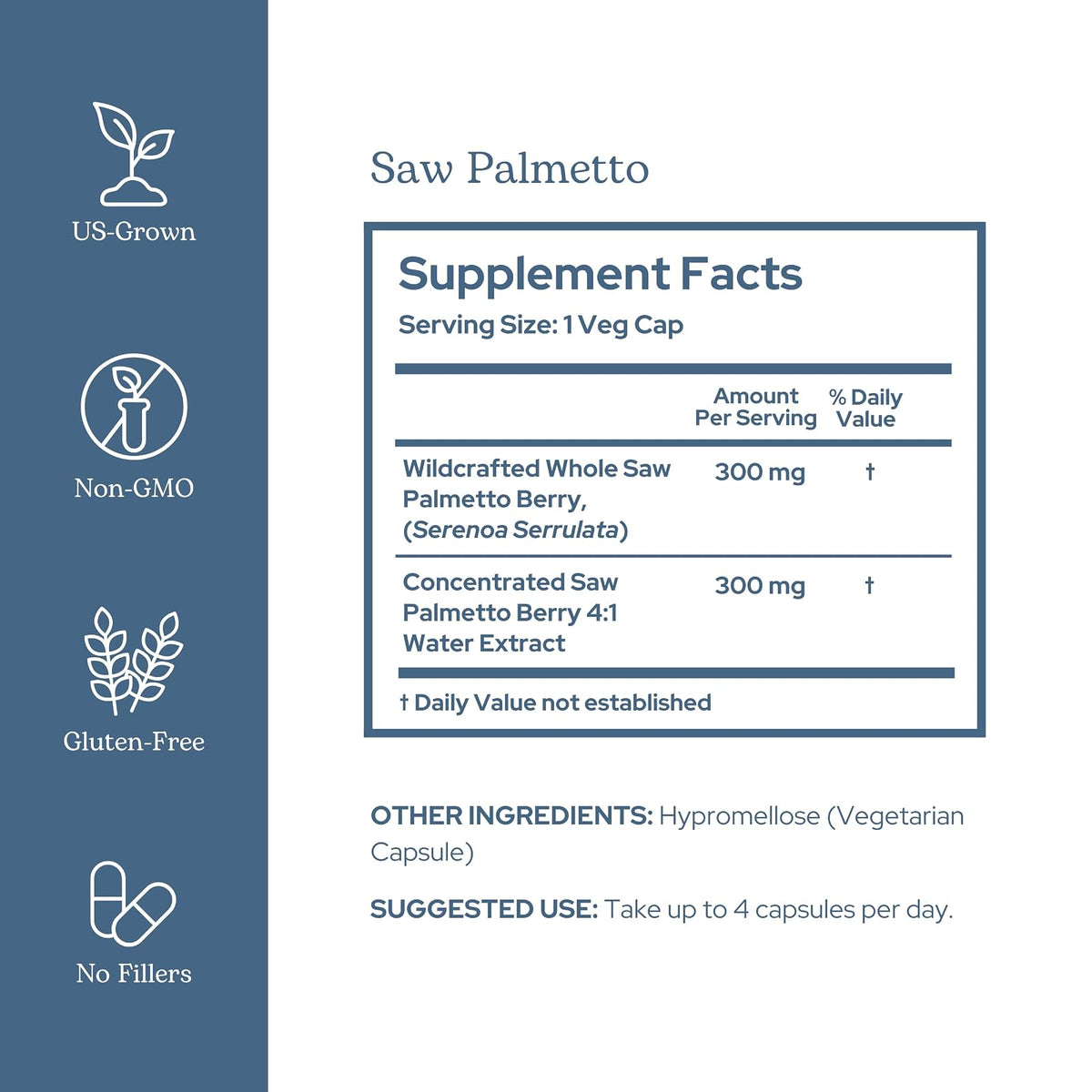 600 mg vegetarian Saw Palmetto supplement
