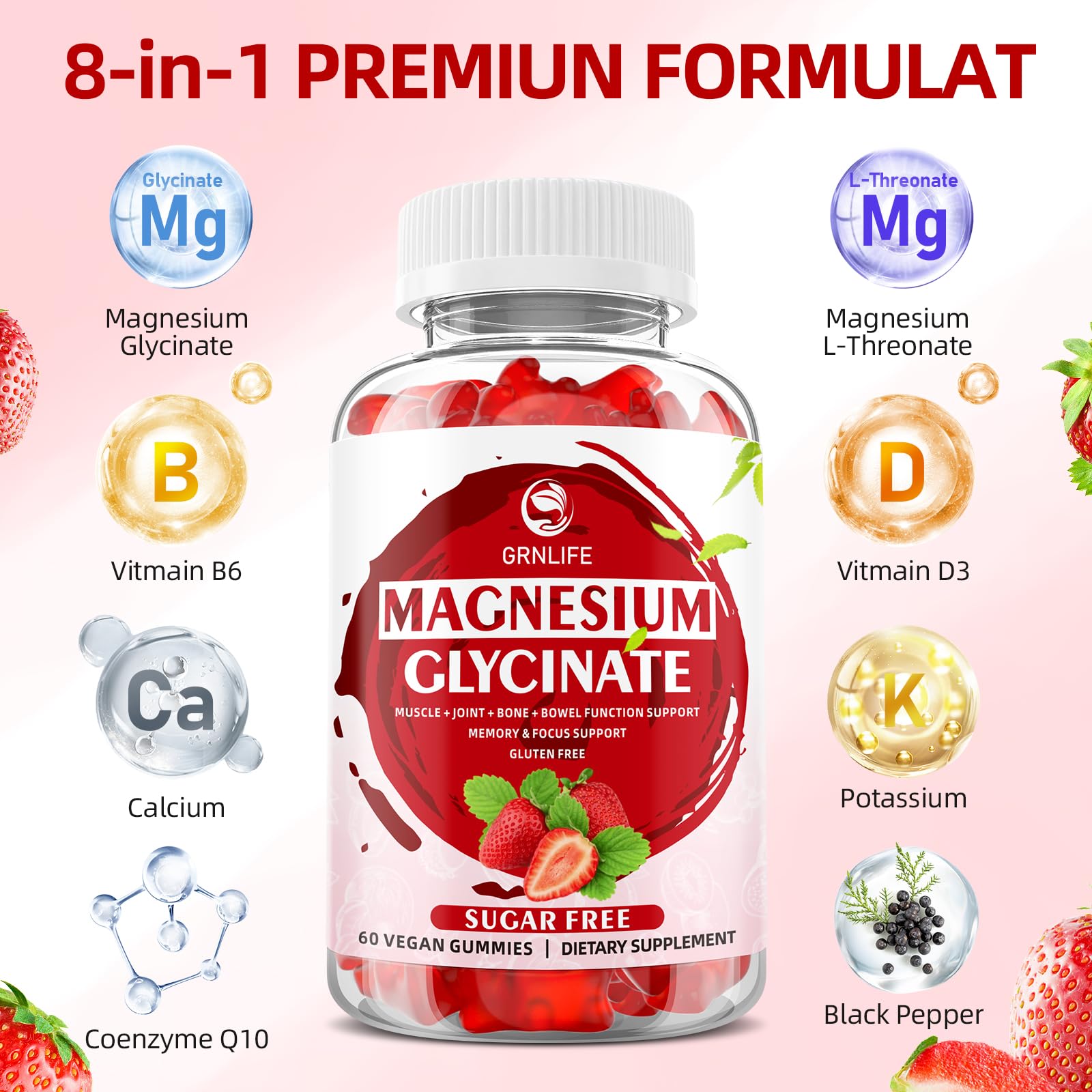 600MG magnesium glycinate for adults