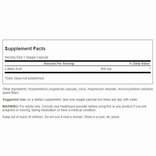600mg malic acid capsules