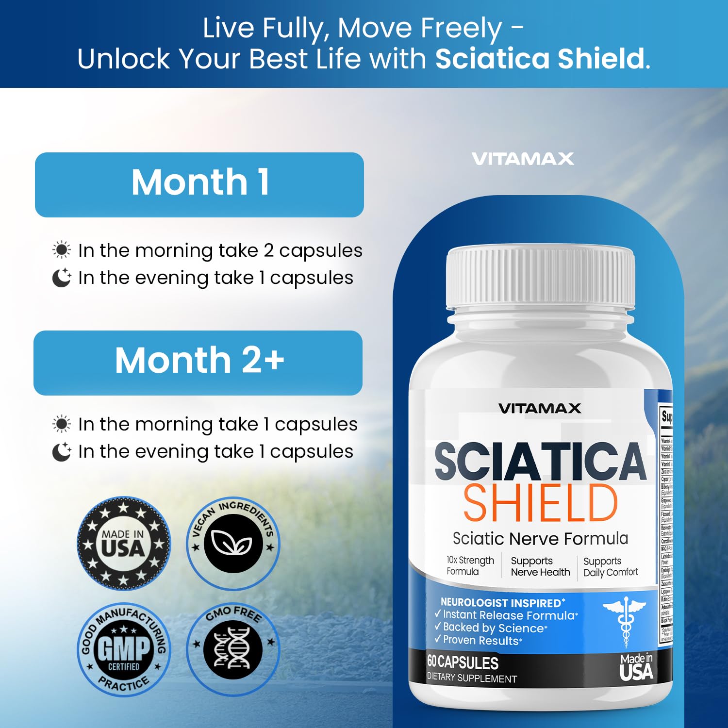 60ct nerve health supplement capsules