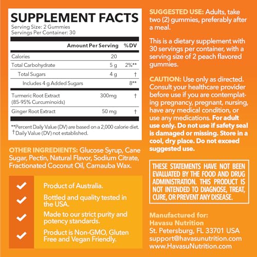 60ct turmeric gummies for daily health