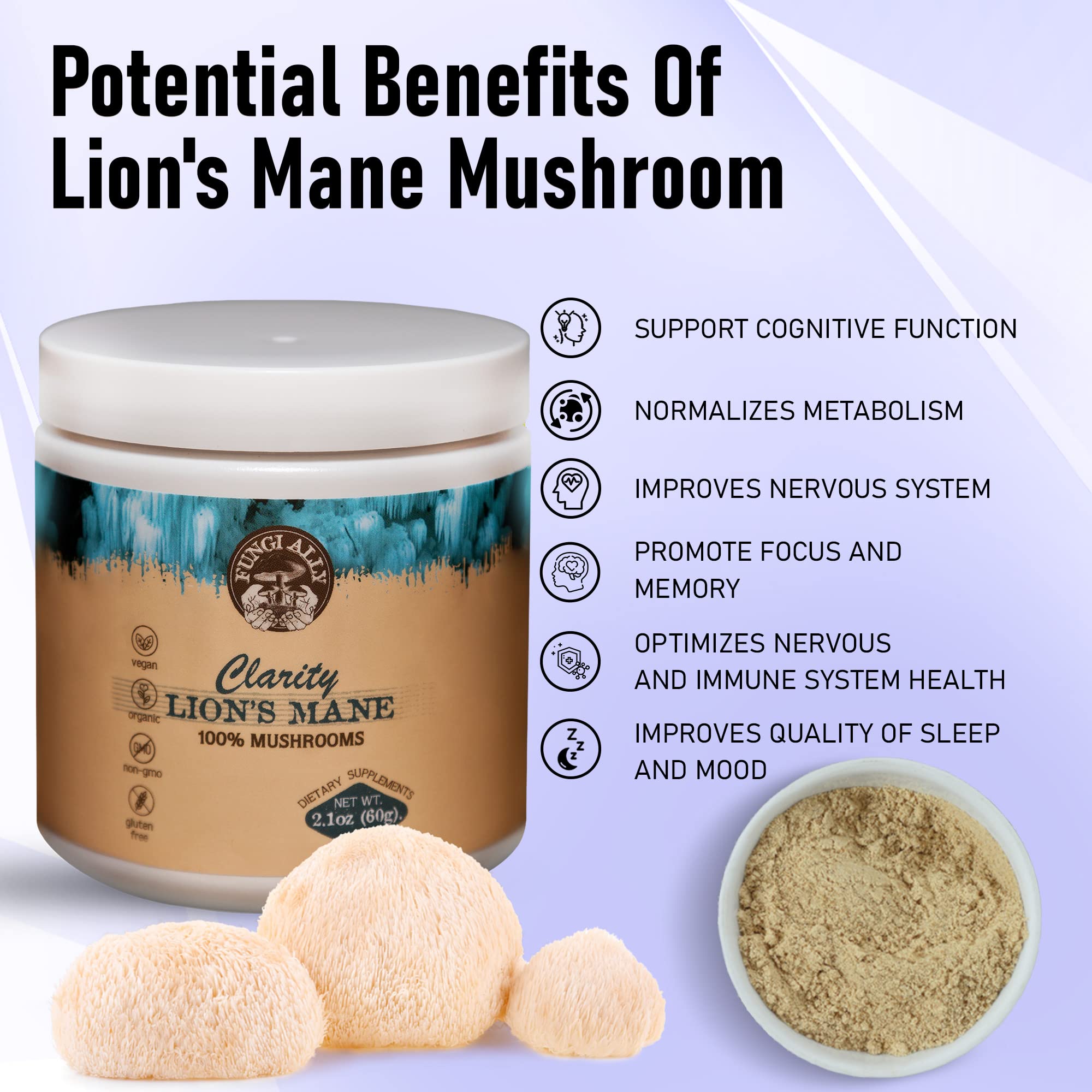 60g Lions Mane mushroom powder