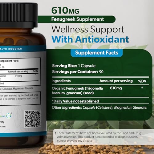 610mg fenugreek capsules for wellness