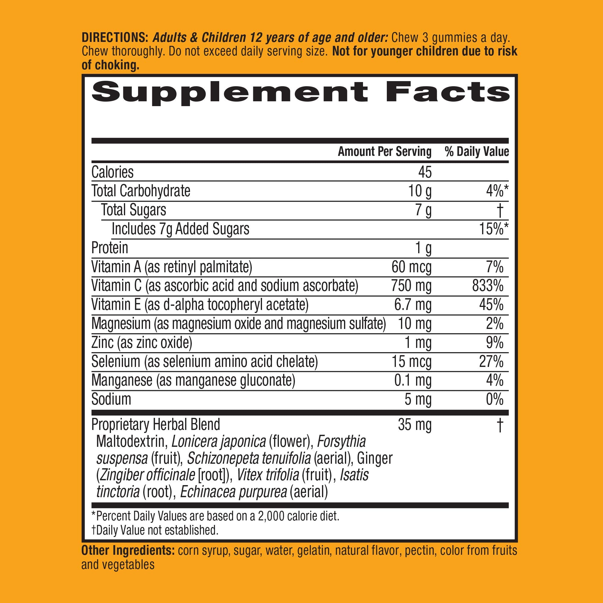 63 count vitamin C gummies