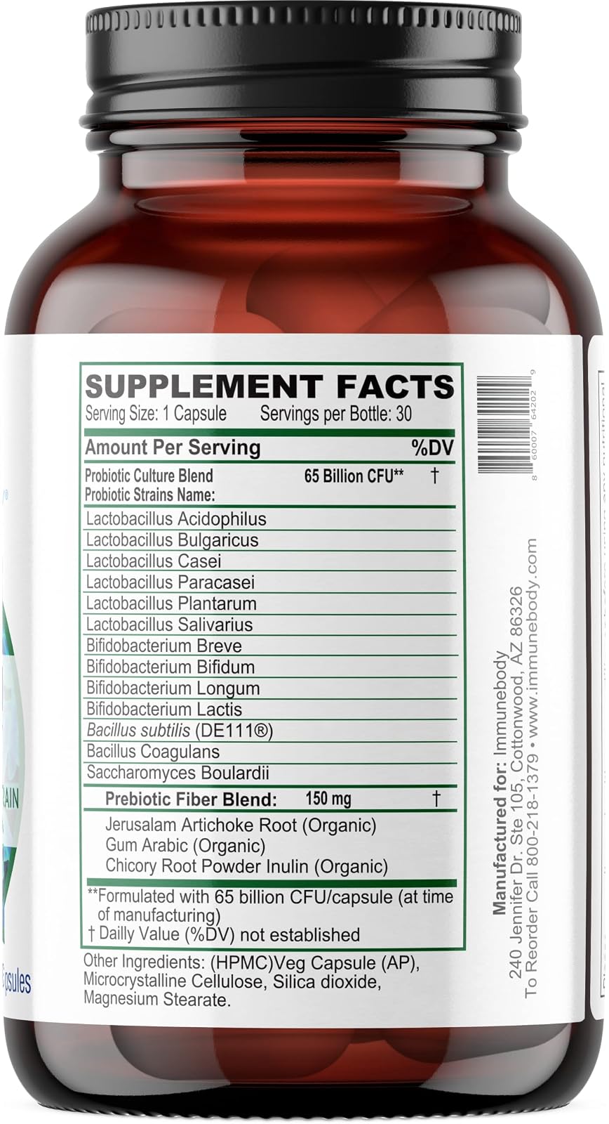 65 billion CFU probiotic capsules