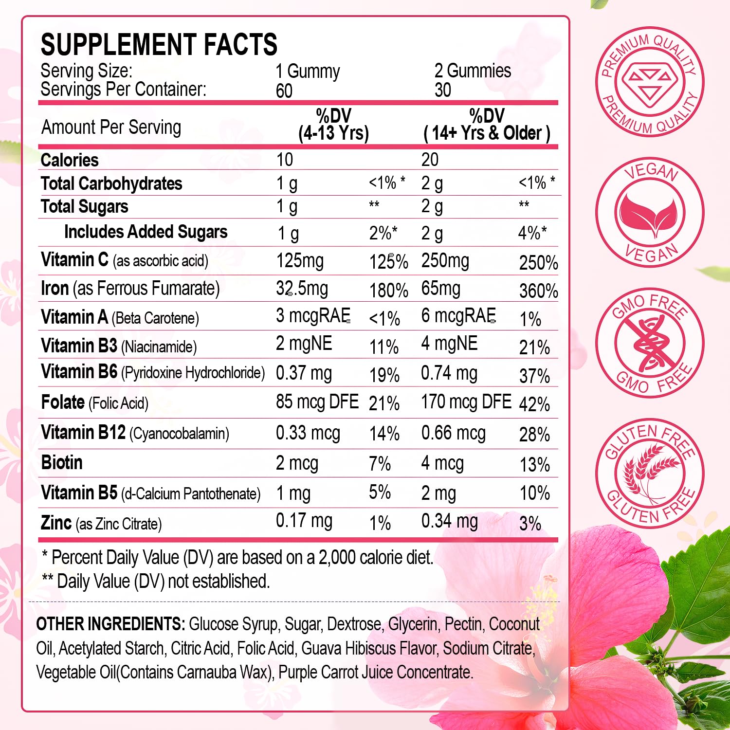 65 mg iron supplement gummies