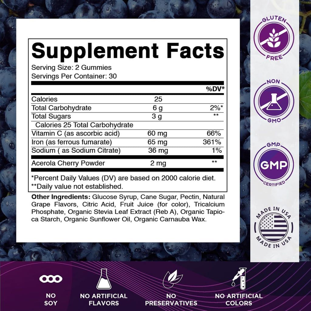 65 mg iron supplement with vitamin C