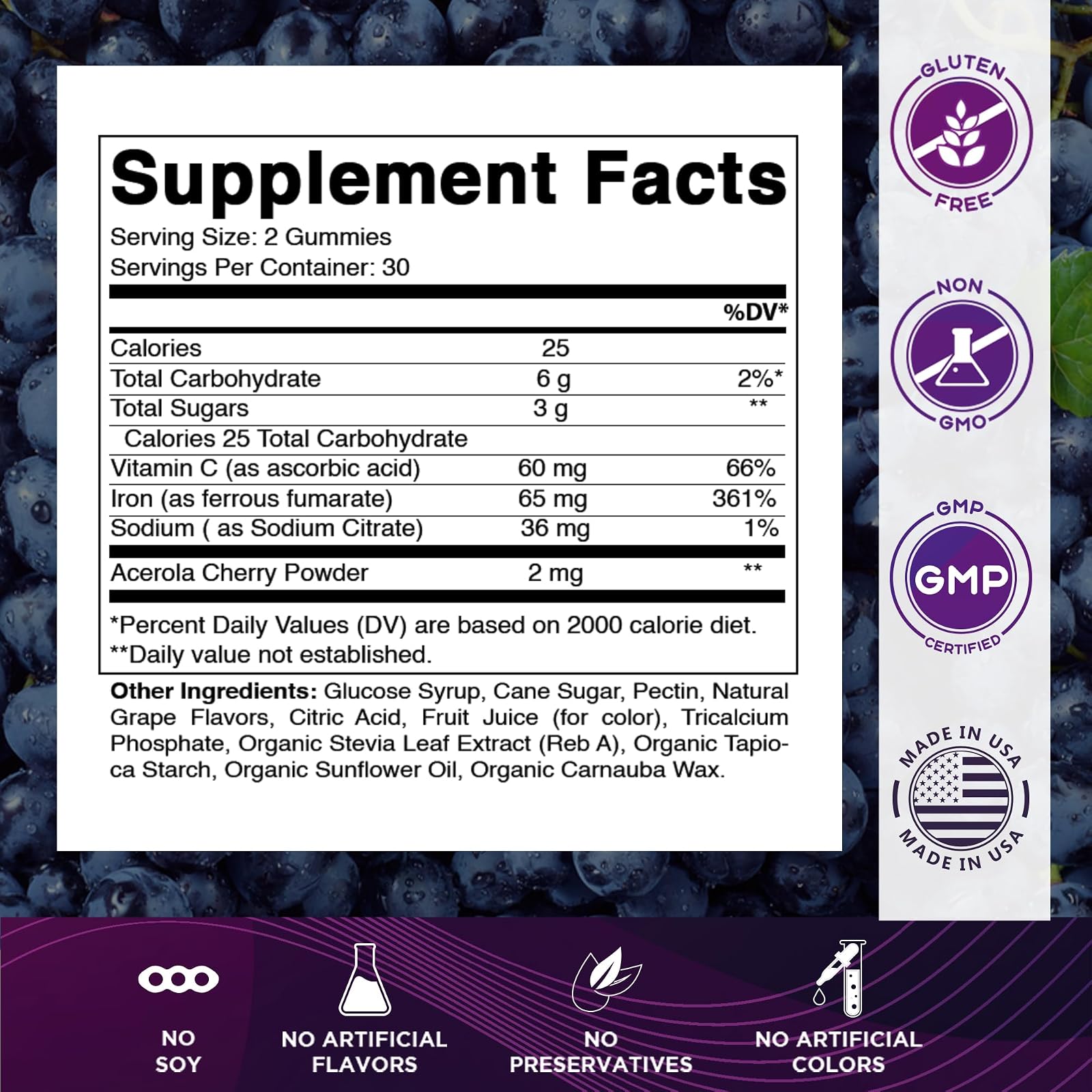 65 mg iron supplement with vitamin C