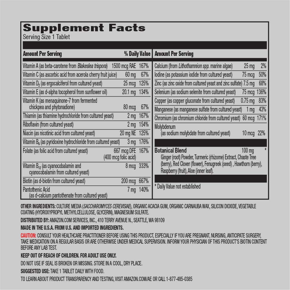 65 tablets of essential vitamins for women