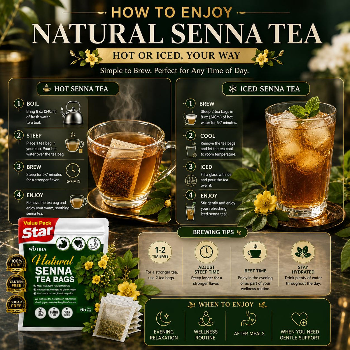 65 tea bags for daily use