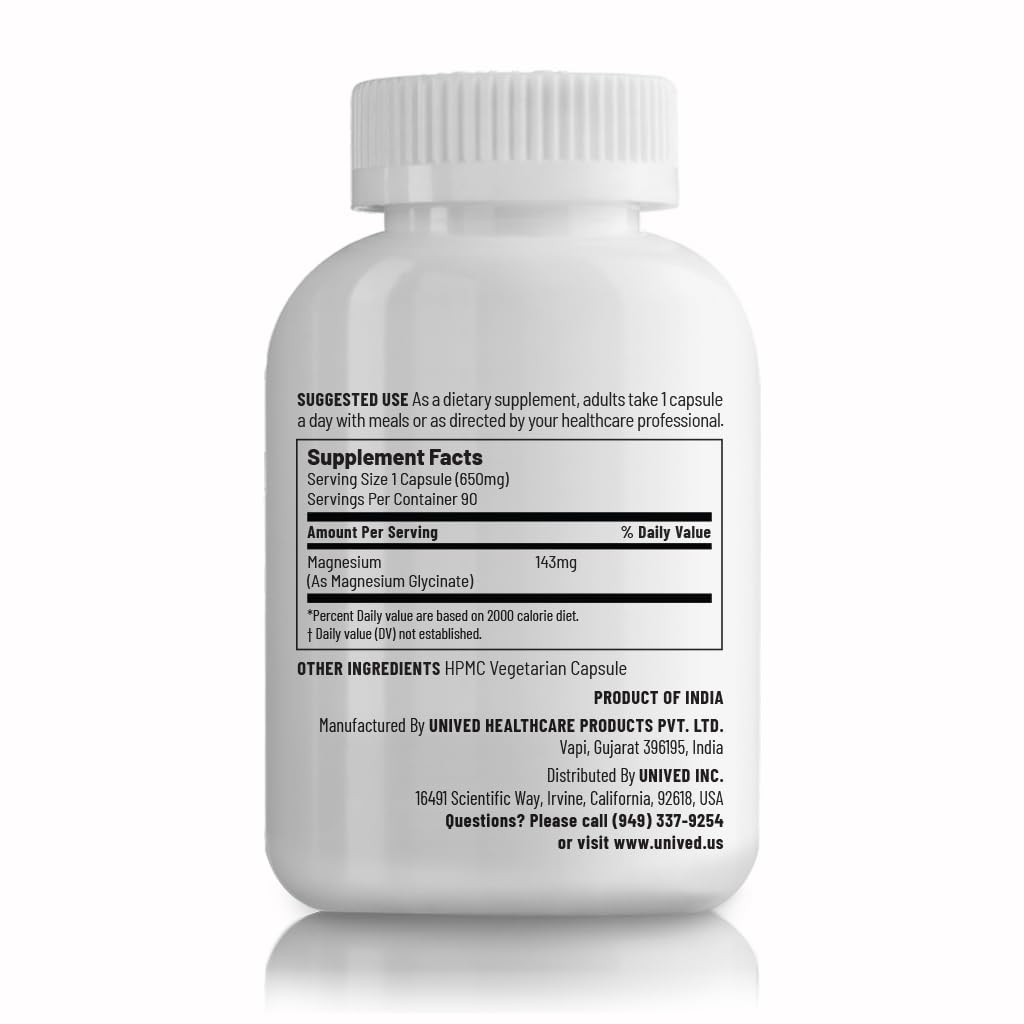 650mg magnesium glycinate for muscle support