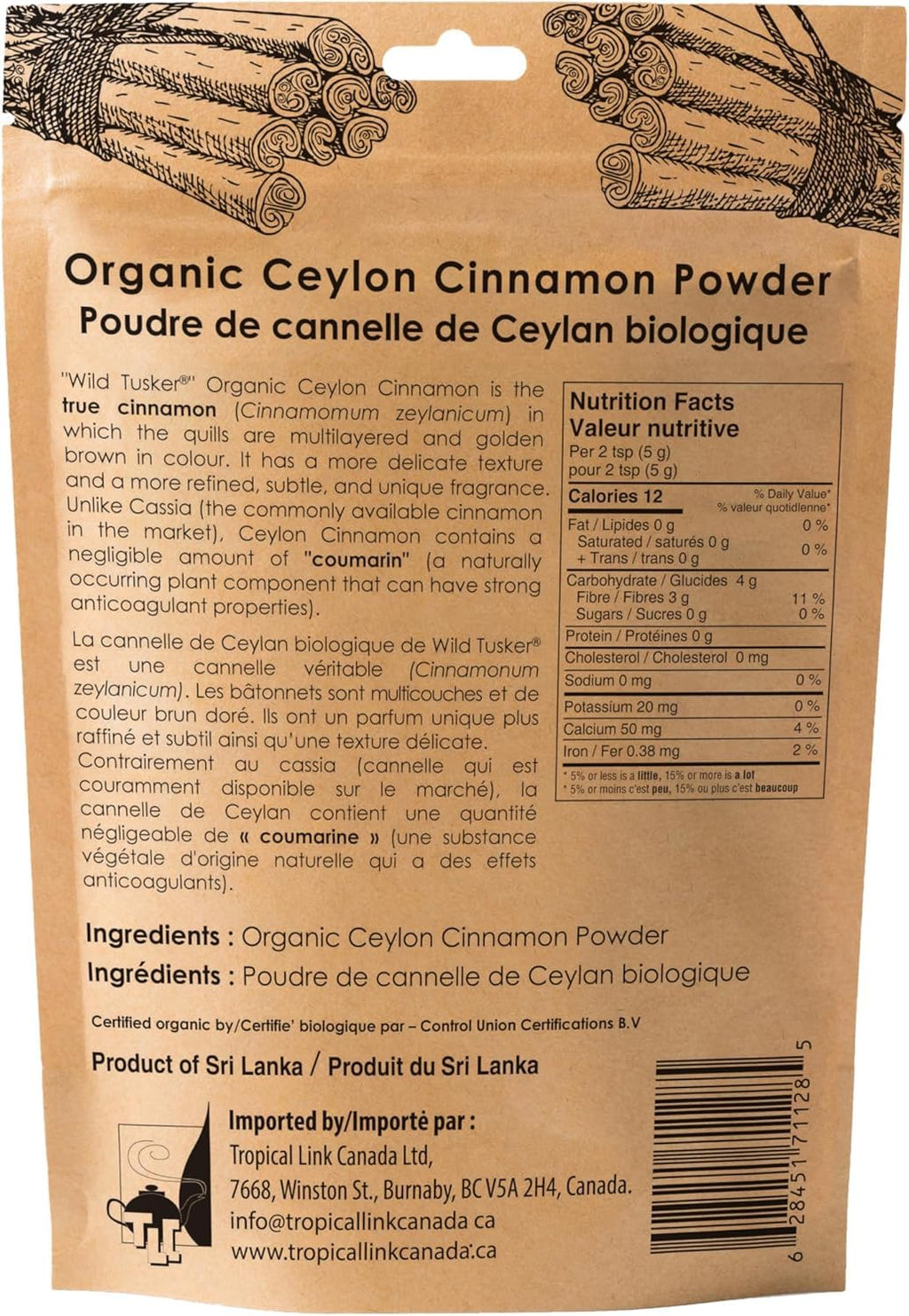 65g pack of ceylon cinnamon for convenience