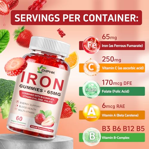 65mg iron gummies for daily health