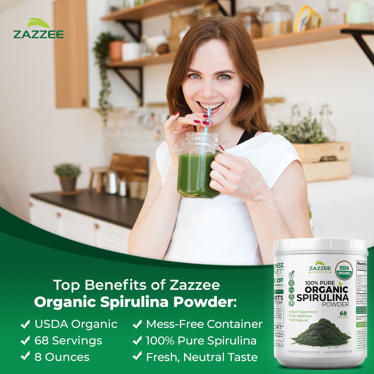 68 servings of pure spirulina goodness