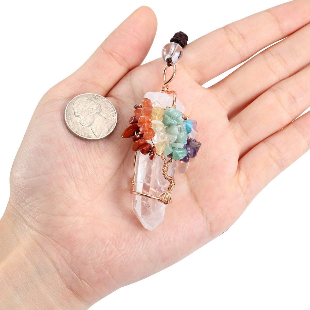7 chakra gemstone pendant necklace
