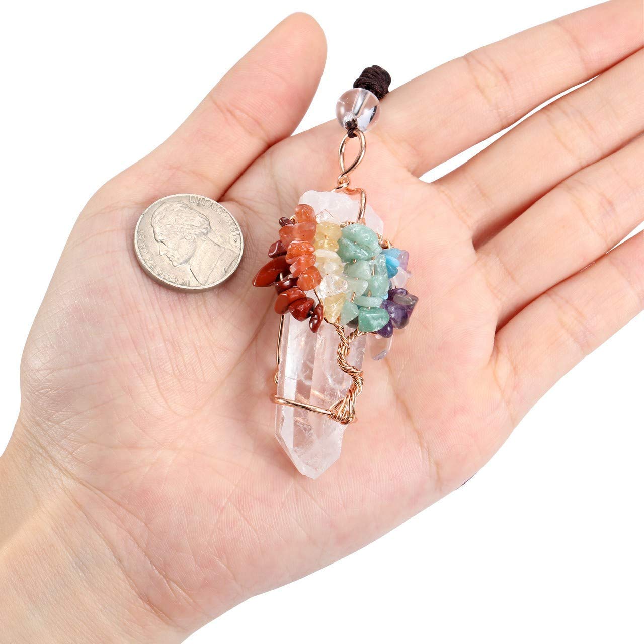 7 chakra gemstone pendant necklace