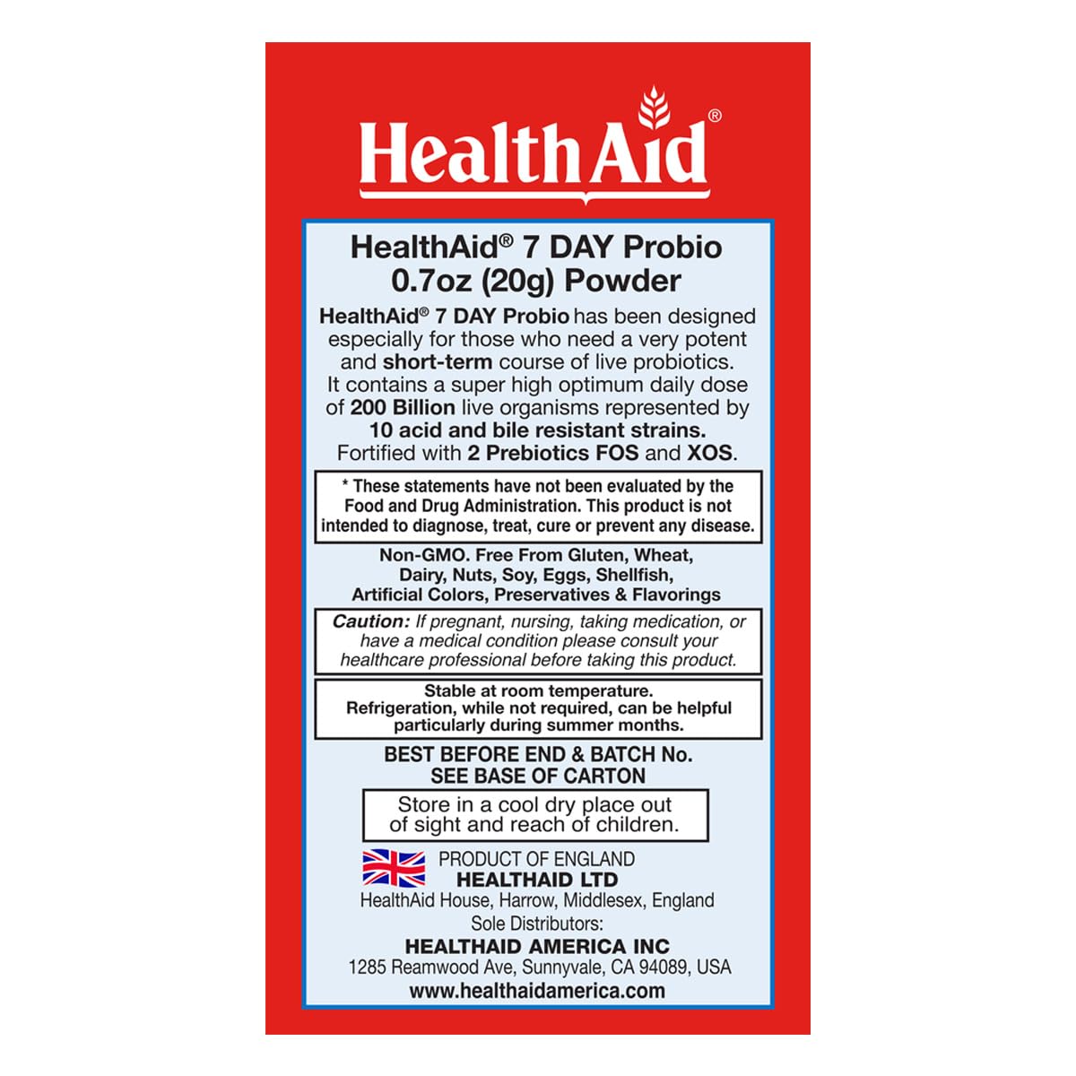 7 day probiotic reset powder sachets