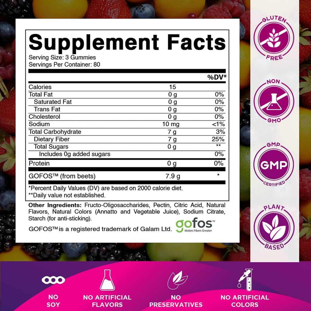 7 g prebiotic fiber gummies