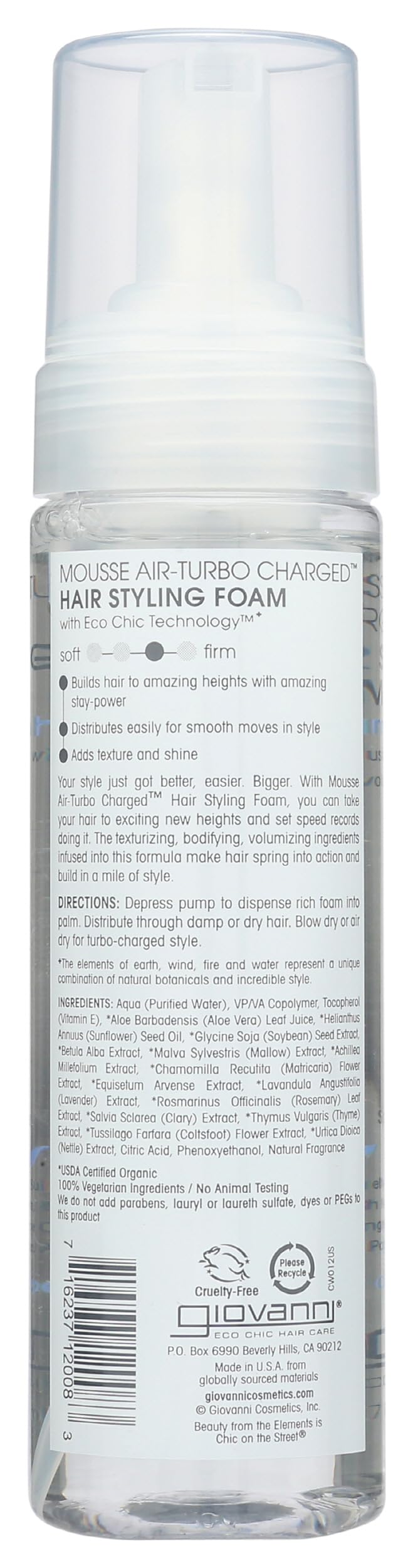 7 oz Giovanni hair mousse