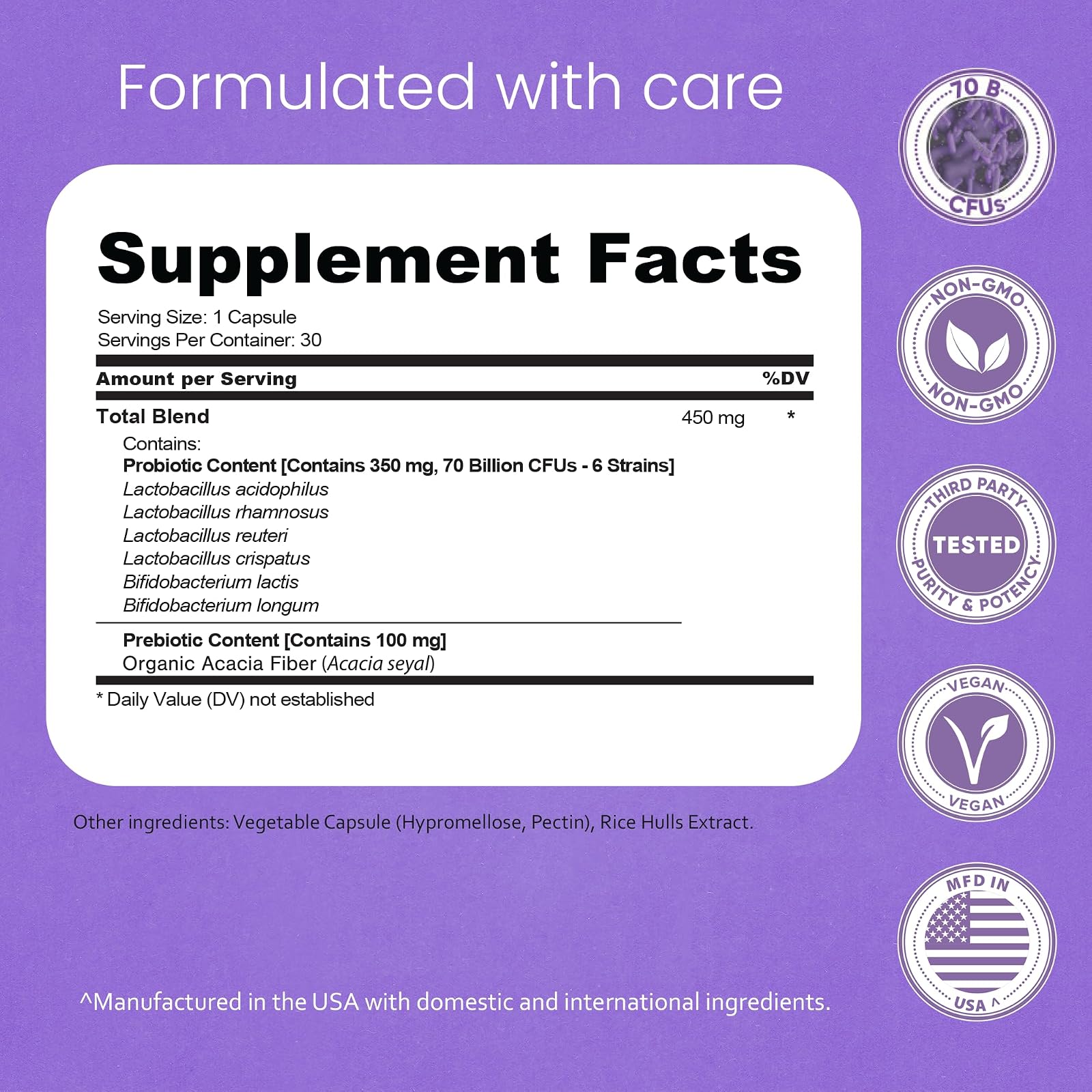 70 billion CFU probiotic for women