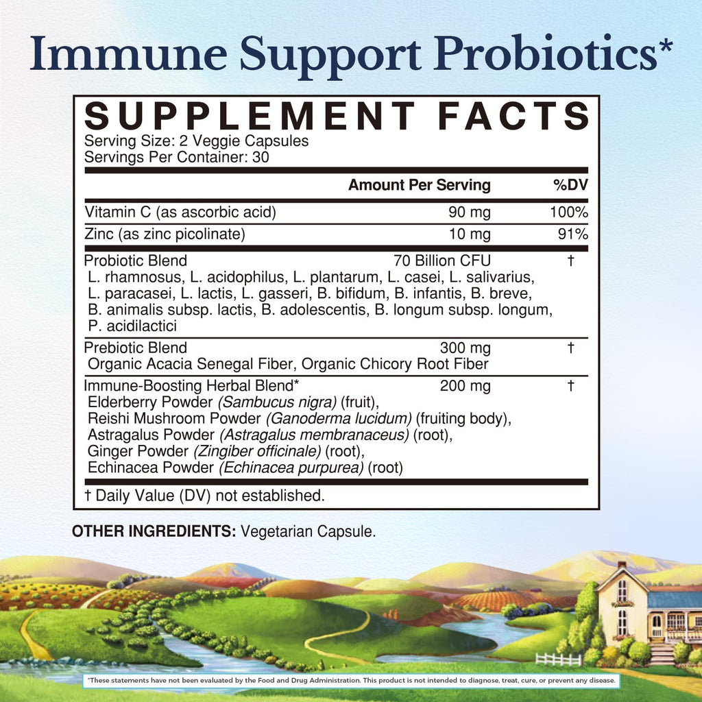 70 billion CFU vegan probiotic capsules
