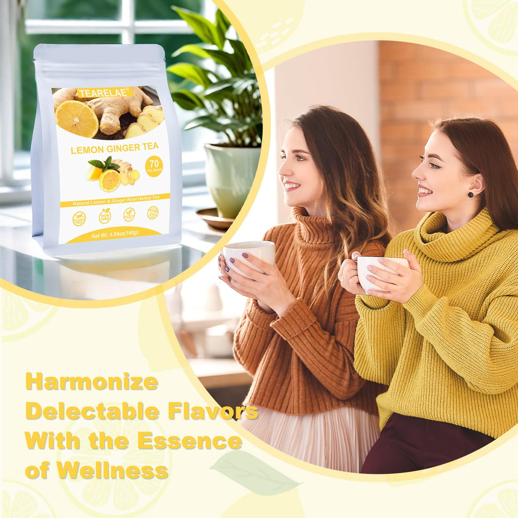 70 count lemon ginger tea pack