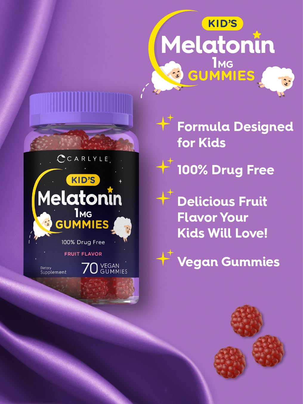 70 count melatonin gummies for kids