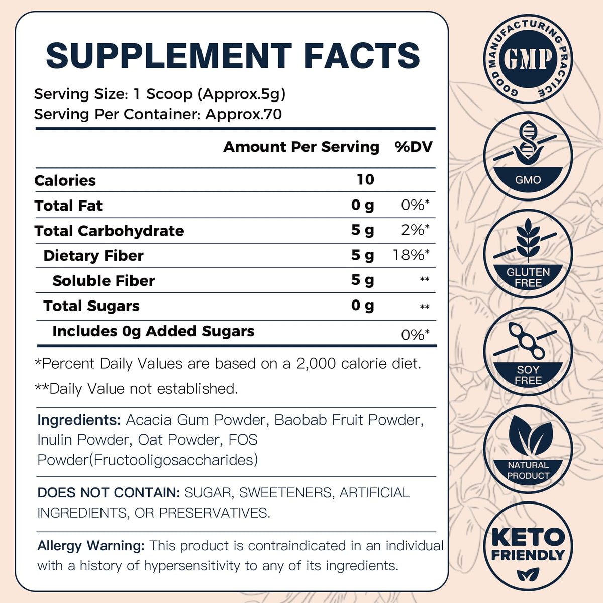 70 servings of digestive support