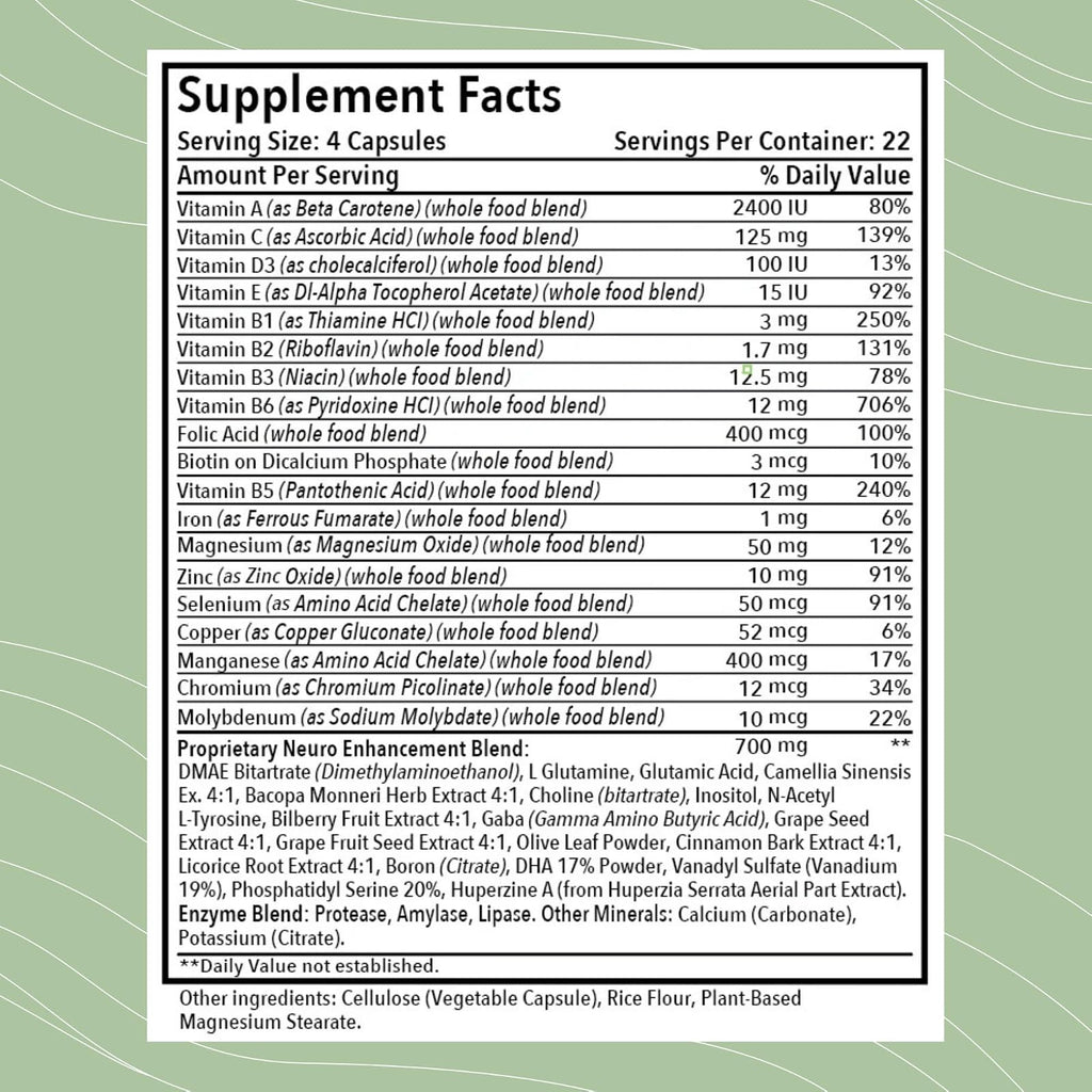 700 mg brain support multivitamins