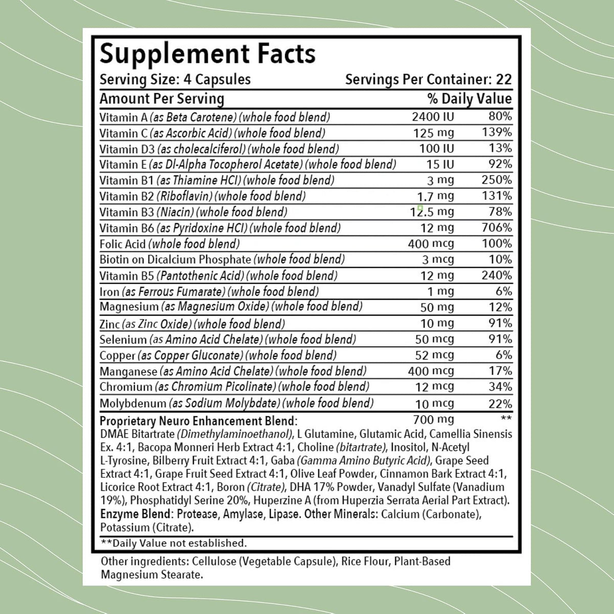 700 mg brain support multivitamins