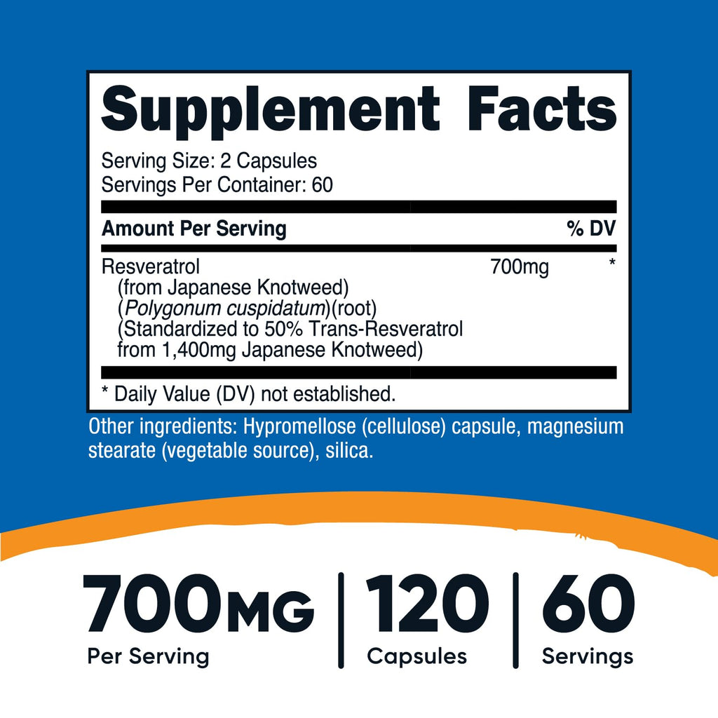 700 mg Resveratrol vegetable capsules