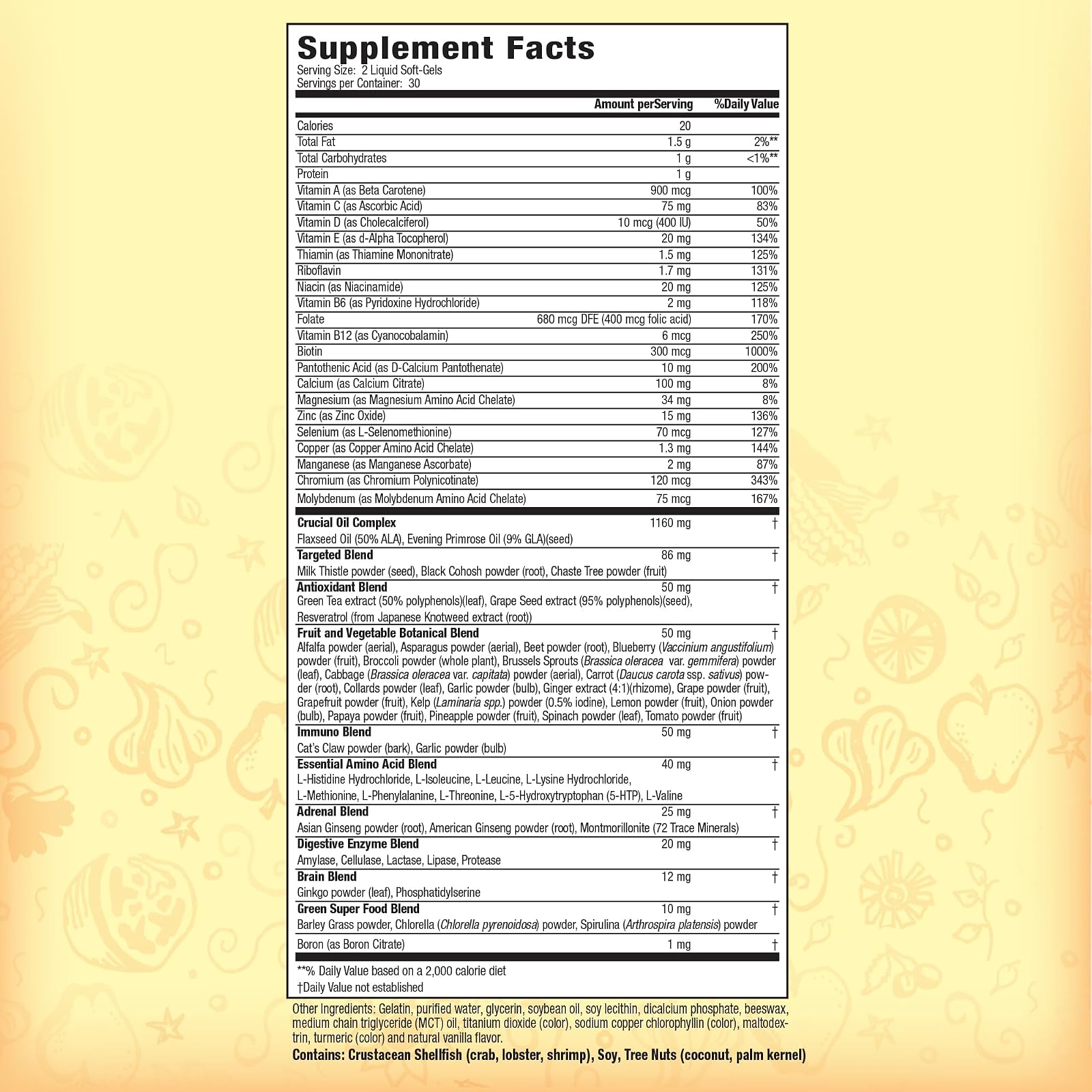 73 nutrient multivitamin for active women
