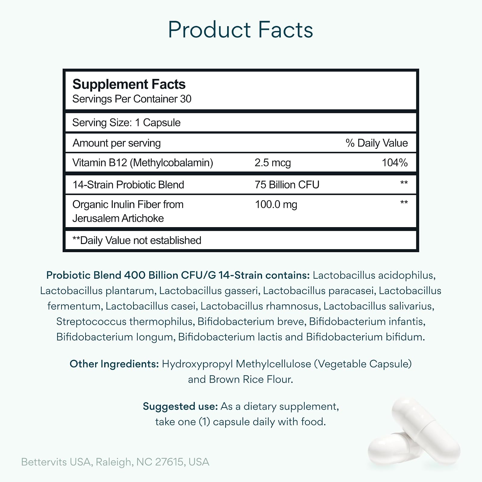 75 billion CFU probiotic supplement