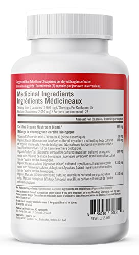 75 capsules of health-boosting mushrooms