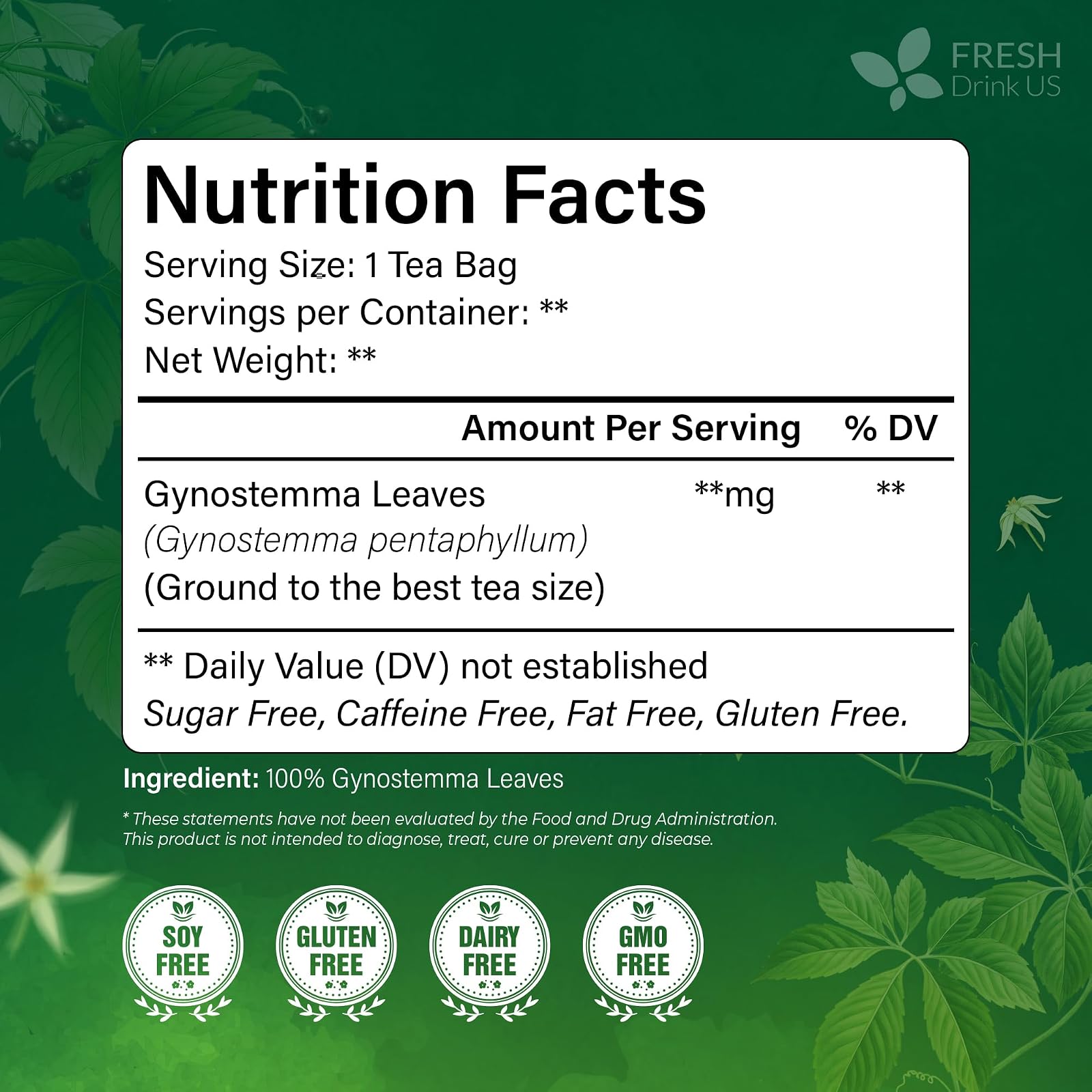 75 count Gynostemma tea for wellness