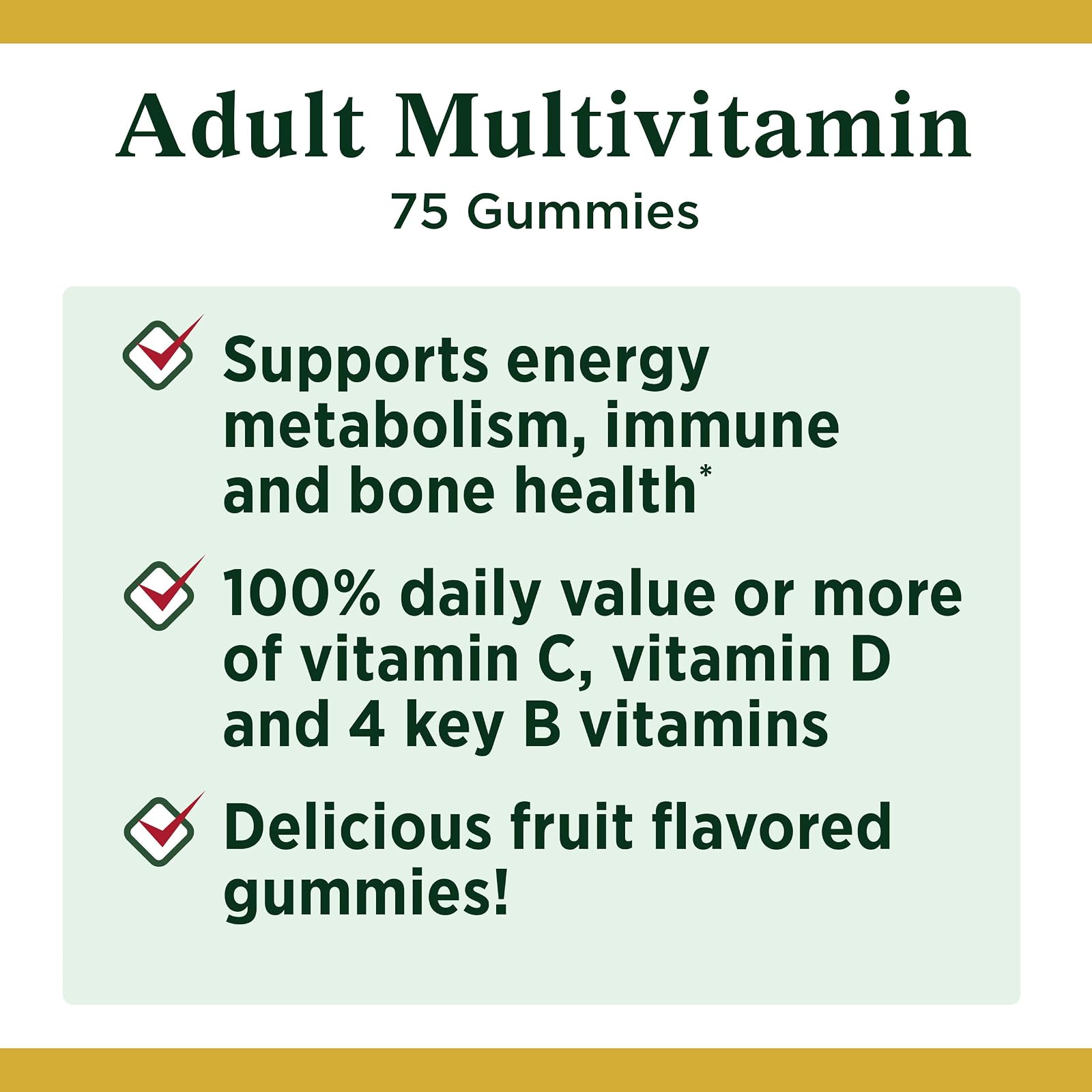 75 count multivitamin gummies for energy