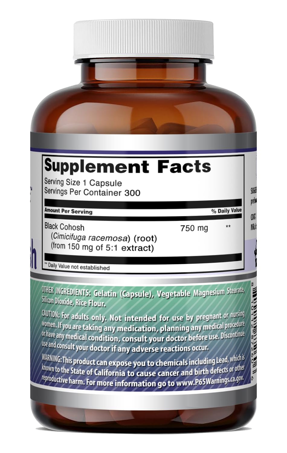 750 mg black cohosh per serving