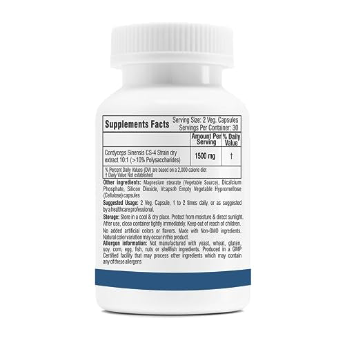 750 mg cordyceps mushroom supplement