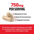 750 mg GABA capsules for stress relief