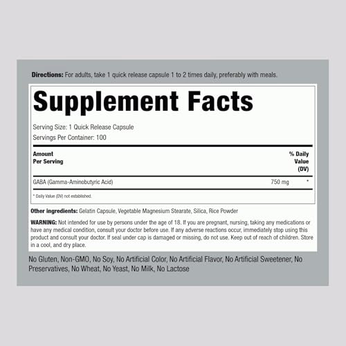 750 mg GABA for mental wellness