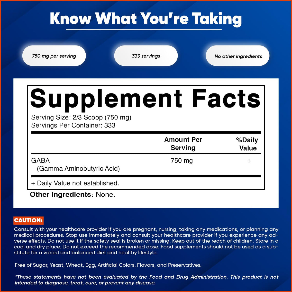 750 mg GABA for stress relief