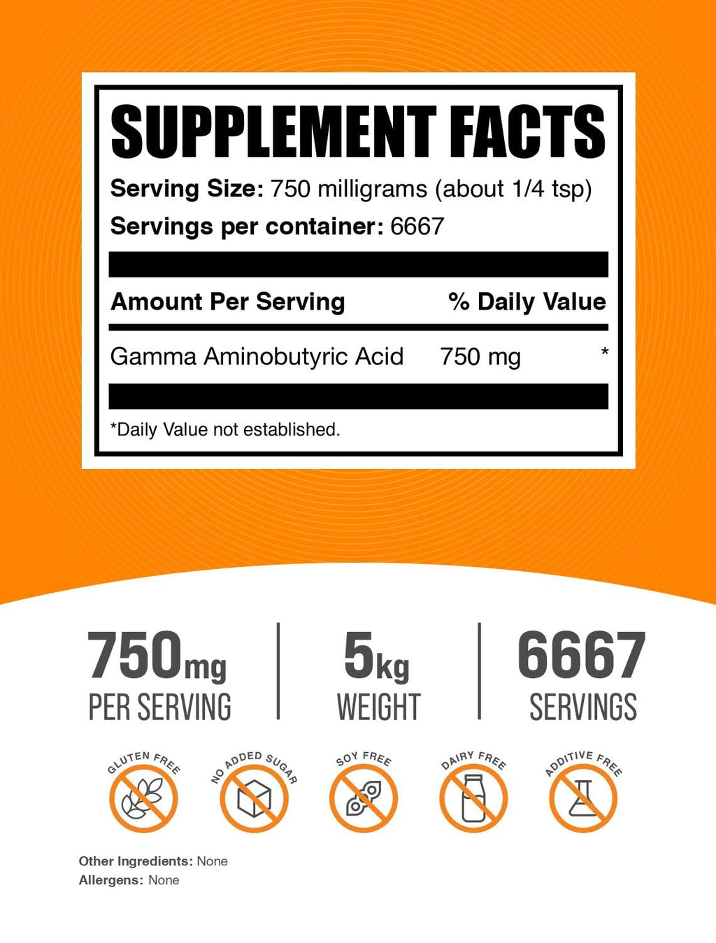 750 mg GABA supplement bulk