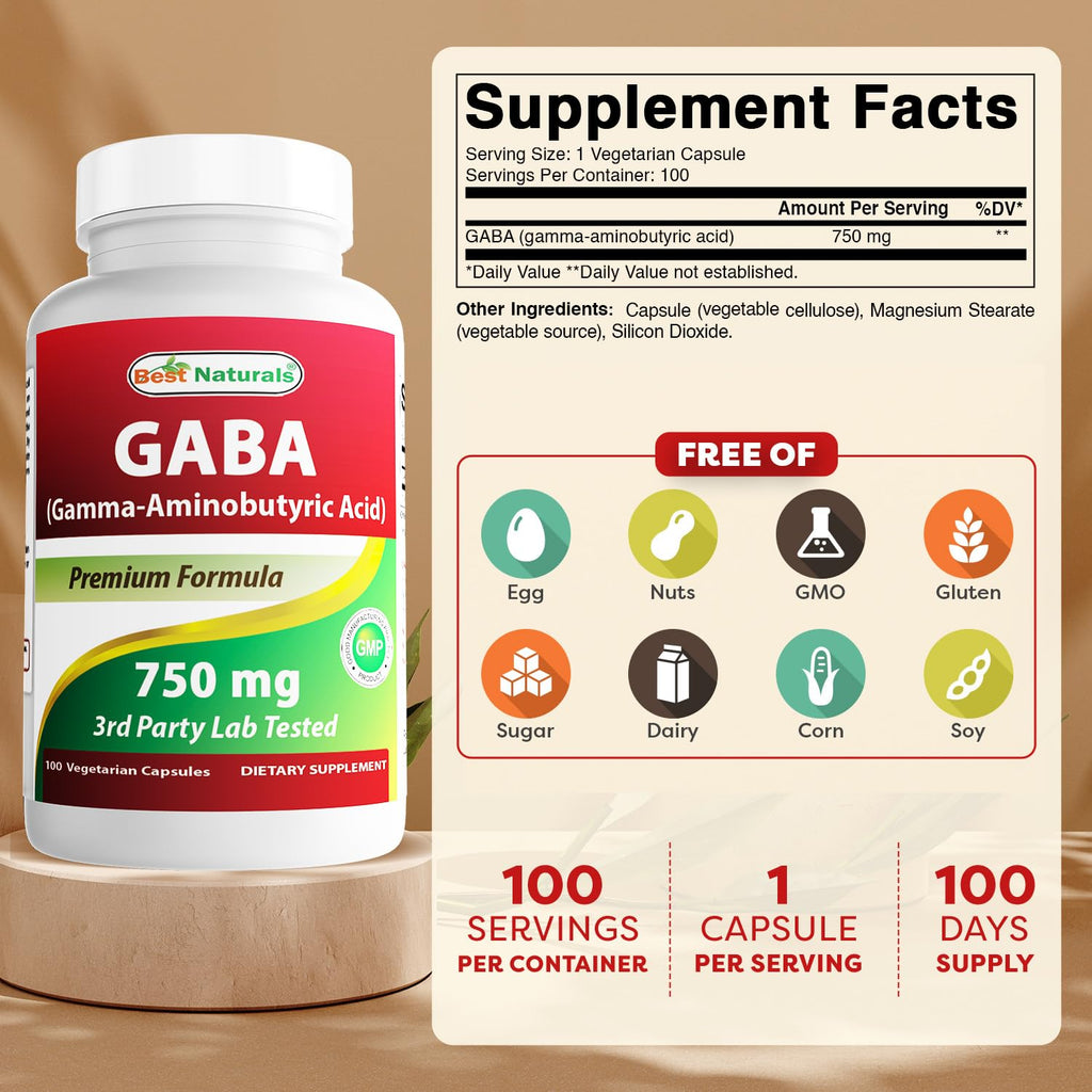 750 mg gaba veggie capsules