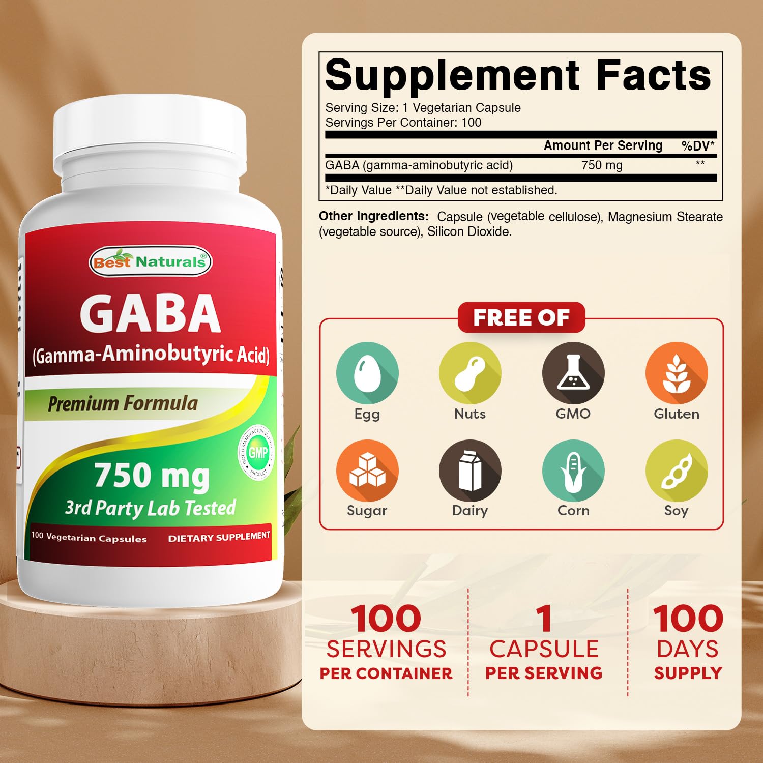 750 mg gaba veggie capsules