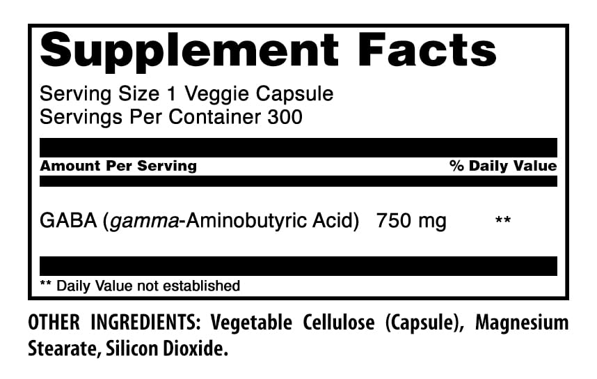 750 mg gaba veggie capsules