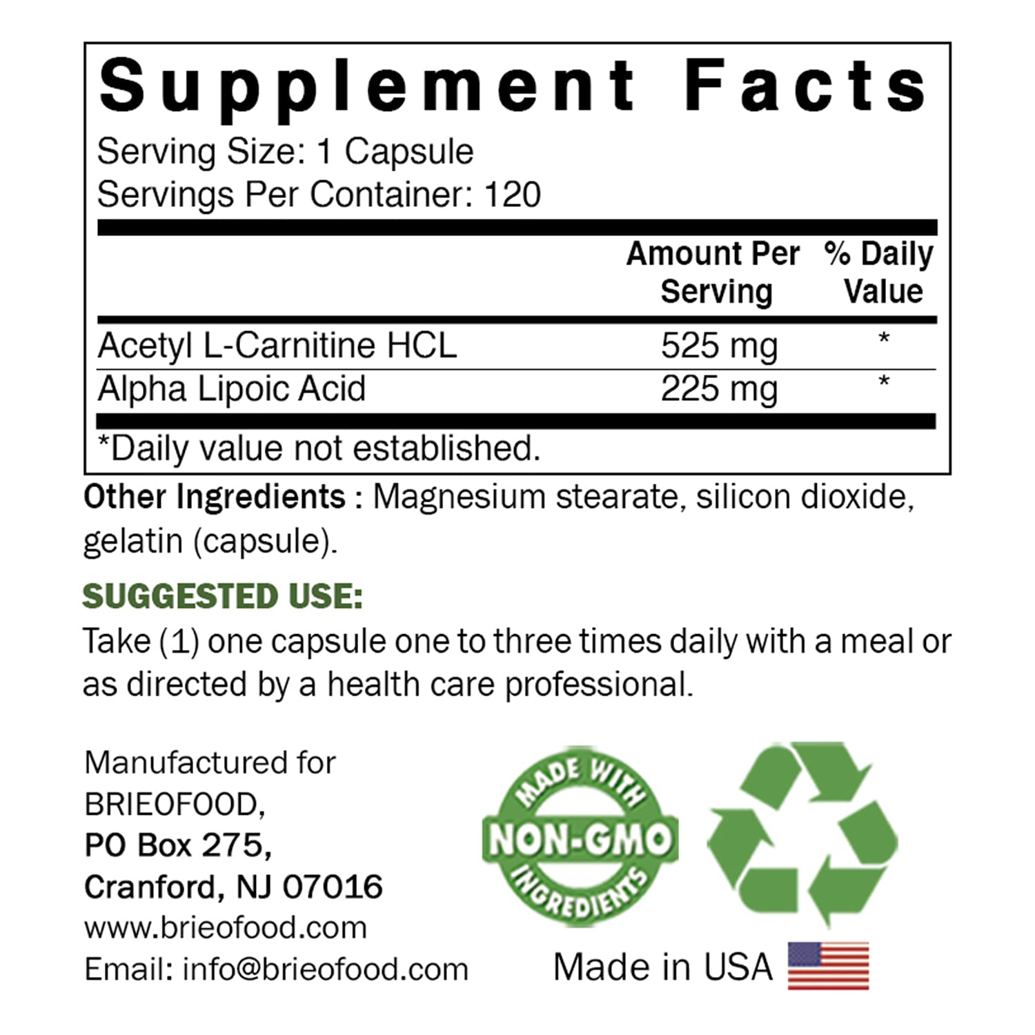 750 mg l-carnitine for energy