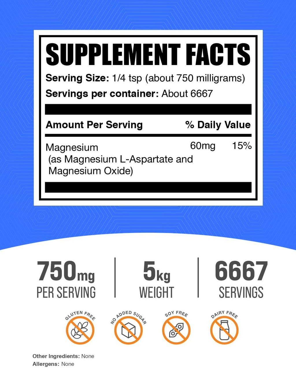 750 mg Magnesium L-Aspartate for energy support