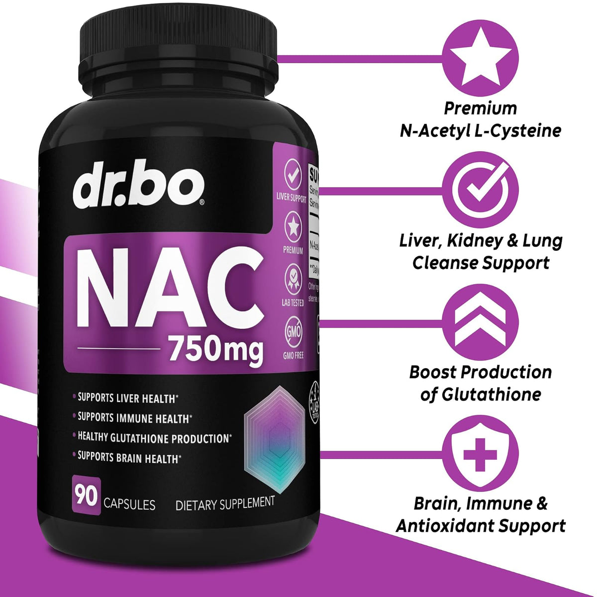 750 mg N-Acetyl Cysteine for cleansing
