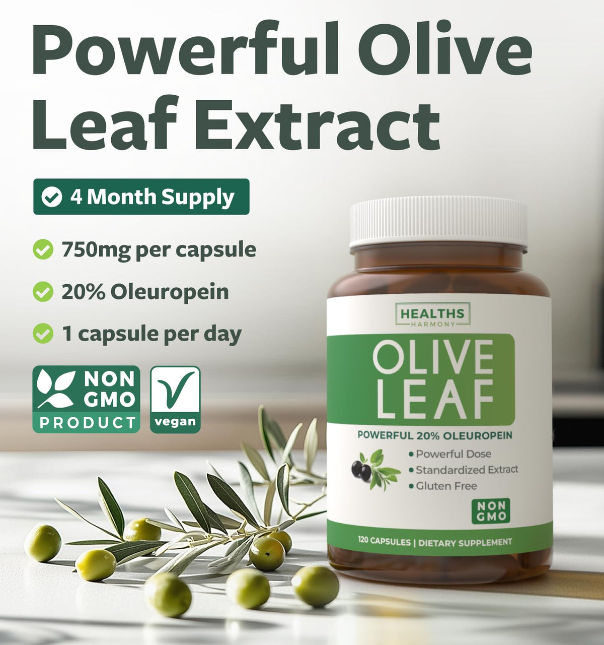 750 mg olive leaf capsules